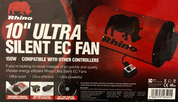 RHINO ULTRA SILENT EC ACOUSTIC FAN Air Speed Control Ventilation 6" 8 ...